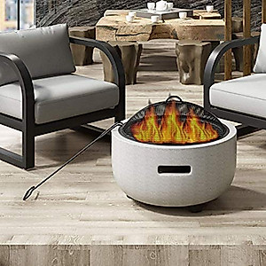 Wyxy Brazier for Garden and Patio, Barbecue Camping Bowl Barbecue with Poker, Barbecue Rack, Mesh Cover, Grate with Mesh Cover 45 35cm