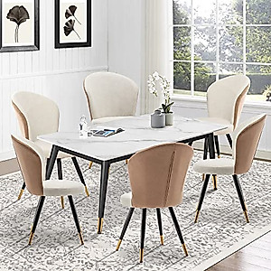 ALISH Dining Chairs, Modern Dining Chairs Set of 2, Uphosltered Dining Room Chairs Kitchen Chairs Desk Chairs Armless Side Chairs Beige