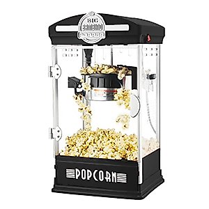 Great Northern Popcorn Big Bambino Popcorn Machine - Old Fashioned Popcorn Maker with 4 Oz Kettle, Measuring Cups, Scoop and Serving Cups (Black), 10.8" x 9.7" x 19.5"