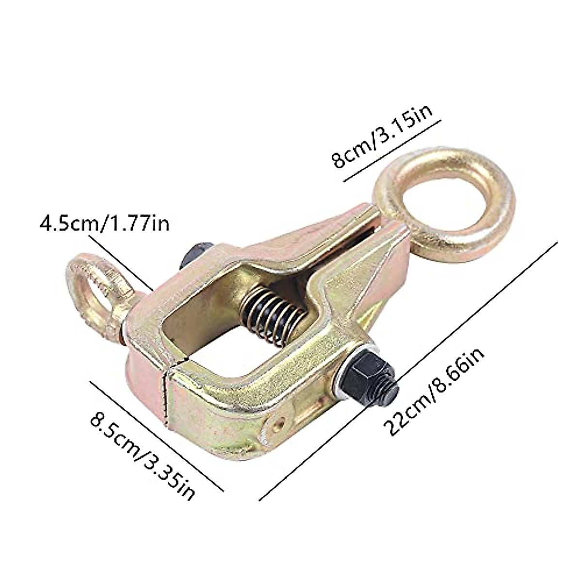 5 Ton Wide Mouth Auto Car Body Repair Tool Electromechanical Maintenance Steel Material Ergonomic Design Self-tightening Pull Clamp Dent Puller 2 Way Gold Frame