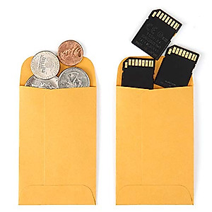 ValBox #1 Coin Envelopes 2.25x 3.5 Small Parts Envelope with Gummed Flap for Home, Garden or Office Use, Brown Kraft Seed Envelopes 100 per Box