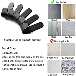 AFKSMILE 12 Pcs Versatile Adhesive J Hooks Set - Heavy Duty Stainless Steel, 40 Lbs Capacity, Hook for Towels, Hats, Coats, Backpacks and More, Waterproof, Decorative Wall Hooks for Home and Office