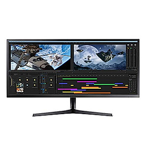 SAMSUNG 34-Inch SJ55W Ultrawide Gaming Monitor (LS34J550WQNXZA) – 75Hz Refresh, WQHD Computer Monitor, 3440 x 1440p Resolution, 4ms Response, FreeSync, Split Screen, HDMI, Black