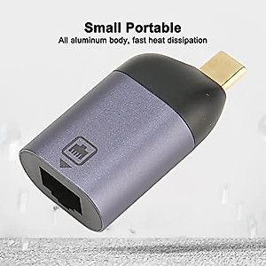 USB C to Ethernet Adapter 1000Mbps, USB C to RJ45 Gigabit Ethernet LAN Network Adapter for Laptops, Fast Transmission