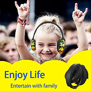 PROTEAR Kids Noise Cancelling Headphones,25dB NRR Hearing Protection,Noise Reduction,Sound Proof for Kids,Toddler Earmuffs for Concert,Airplane,Autism,Monster Jam,Travel,School(Ink-splash)