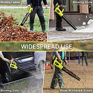 LEAPUL Leaf Blower, 21V Electric Cordless Leaf Blower, 2 X 2.0Ah Batteries and Charger Included, Lightweight Leaf Blower for Patio Cleaning, Lawn Care, Blowing Leaves and Dust, etc.