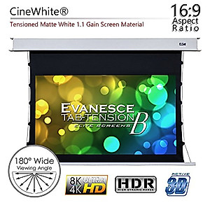 Elite Screens Evanesce Tab-Tension B, 120-inch Diagonal 16:9, 4K / 8K HD Ready, Recessed in-Ceiling Electric Tab Tensioned Projector Screen, Matte White Projection Screen Surface, ETB120HW2-E8