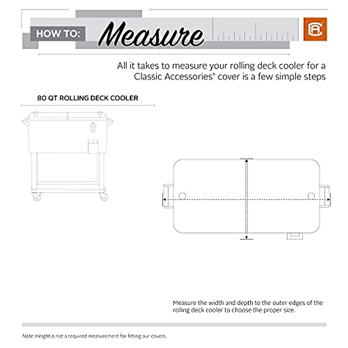 Classic Accessories Veranda Water-Resistant 80 Quart Patio Rolling Deck Cooler Cover, Patio Furniture Covers