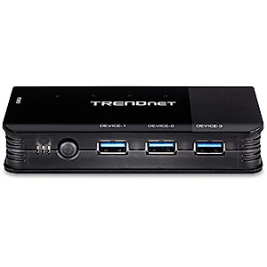 TRENDnet 4-Port USB 3.1 Sharing Switch, TK-U404, 4 x USB 3.1 for Computers, 4 x USB 3.1 for Devices, Flash Drive Sharing, Scanners, Printers, Mouse, Keyboard, Windows & Mac Compatible