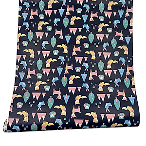 Yifely Fox Shelf Liner Peel & Stick Rabbit Shelving Paper Decor Kids Study Desk Game Table 17.8 Inch by 9.8 Feet