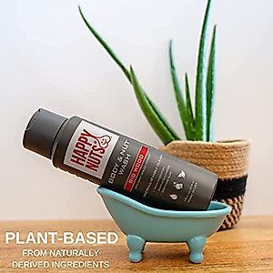 HAPPY NUTS Body and Nut Wash for Men - Big Wood - Natural Men's Shower Gel - Sandalwood Body Wash