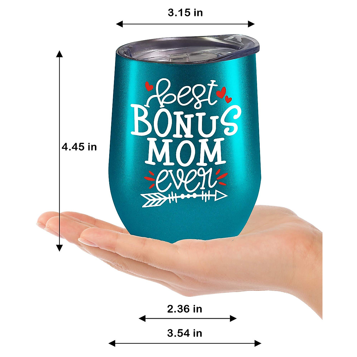 Fancyfams Bonus Mom Gifts, Mother in Law Gifts from Daughter in Law, Gifts for Mother in Law, Gifts for Stepmom, Mother in Law Gift, Gift for Stepmom, Wine Tumbler (Turquoise)