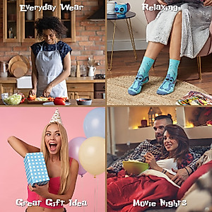 Disney Womens Novelty Socks, Pack of 5 Soft Calf Socks - Gifts for her (Blue Stitch)