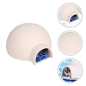 POPETPOP Ceramic Hamster House Small Pet Hideout Hamster Cave Cooling House Nest Mini Hut Cage for Chinchilla Hamster Small Animals