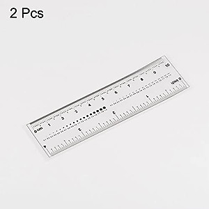 HARFINGTON 2pcs Film Flexible Ruler 4 Inch 0.1mm Scale PET Plastic Folding Straight Ruler Calibration Soft Ruler Measuring Tool for Factory, Transparent