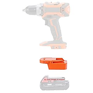 X-Adapter 1x Adapter Fits for Milwaukee M18 RED Batteries for Ridgid 18v (Not Advanced) Cordless Tools- Adapter Only, Black, ML-LQ18