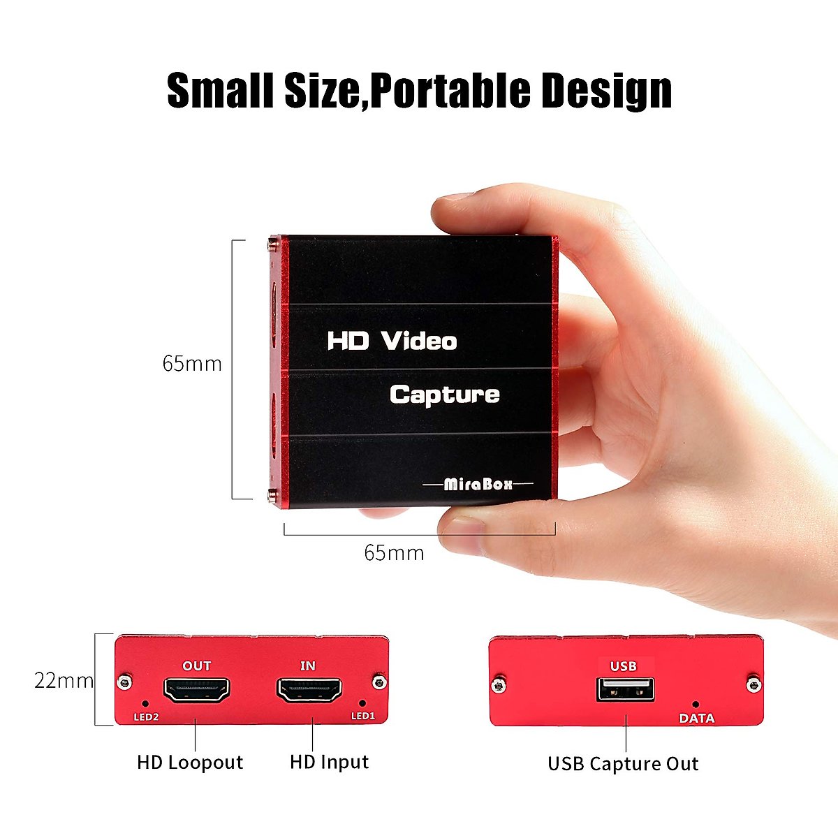 Mirabox USB3.0 HDMI Video Capture Card for Nintendo Switch, 1080P 60FPS HD Game Capture Device Cam Link With HDMI Passthrough Work with DSLR Xbox PS4 for OBS Twitch Game Live Streaming and Recording