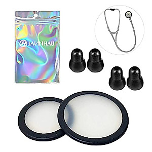 Replacement Accessories Kit Fits Classic 3 Cardiology 3 & Cardiology 4 Stethoscope for Littman Stethoscope Replacement Parts & Stethoscope Bell Cover Diaphragm and Eartips Earbud Replacement Parts. (black)