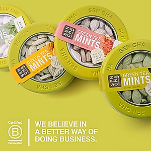 SEN CHA Naturals Green Tea Mints, Sugar-Free Breath Mints, Made With Organic Japanese Matcha Green Tea, Gluten-Free, Sugar-Free, Vegan & Keto-Friendly Mints, Moroccan Mint, 1.2oz (1 Pack)