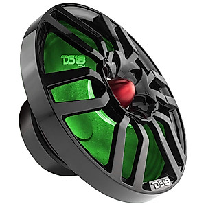 DS18 PRO-GTW10BK 10" Car Audio Universal Speaker Grill with Built-in 1.75" VC Neodymium Bullet Tweeter and RGB Lights 500 Watts Black