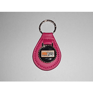 1960's SUNBEAM TIGER VINTAGE LOGO LEATHER KEYCHAIN - MAGENTA