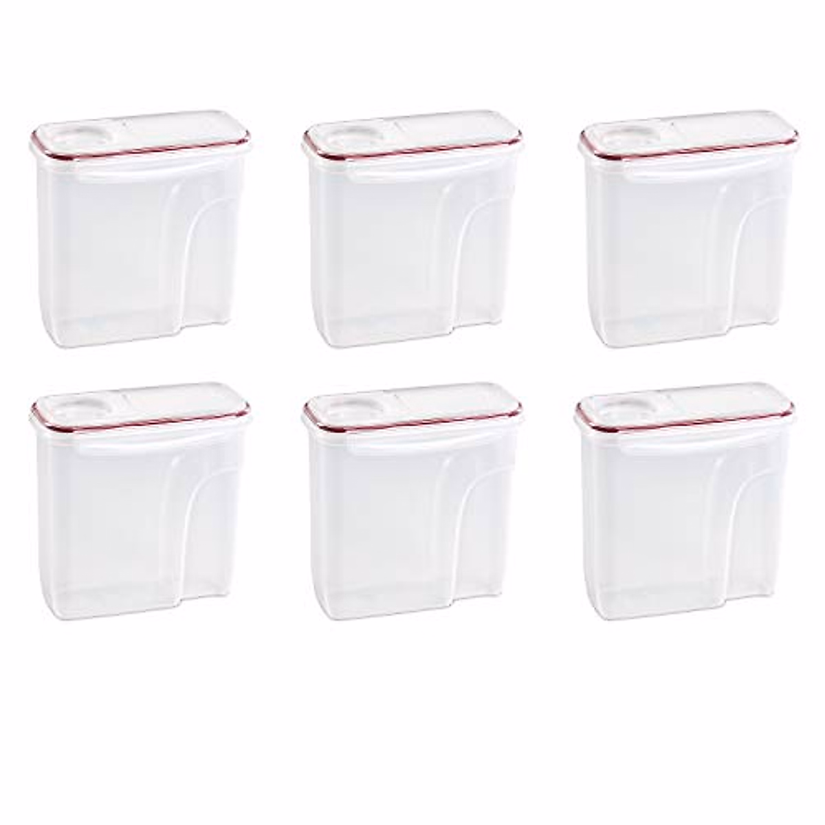 Sterilite 6606 Ultra Seal 24-Cup Dry Food Container, Clear Lid and Base with Red Rocket Accents, 6-Pack