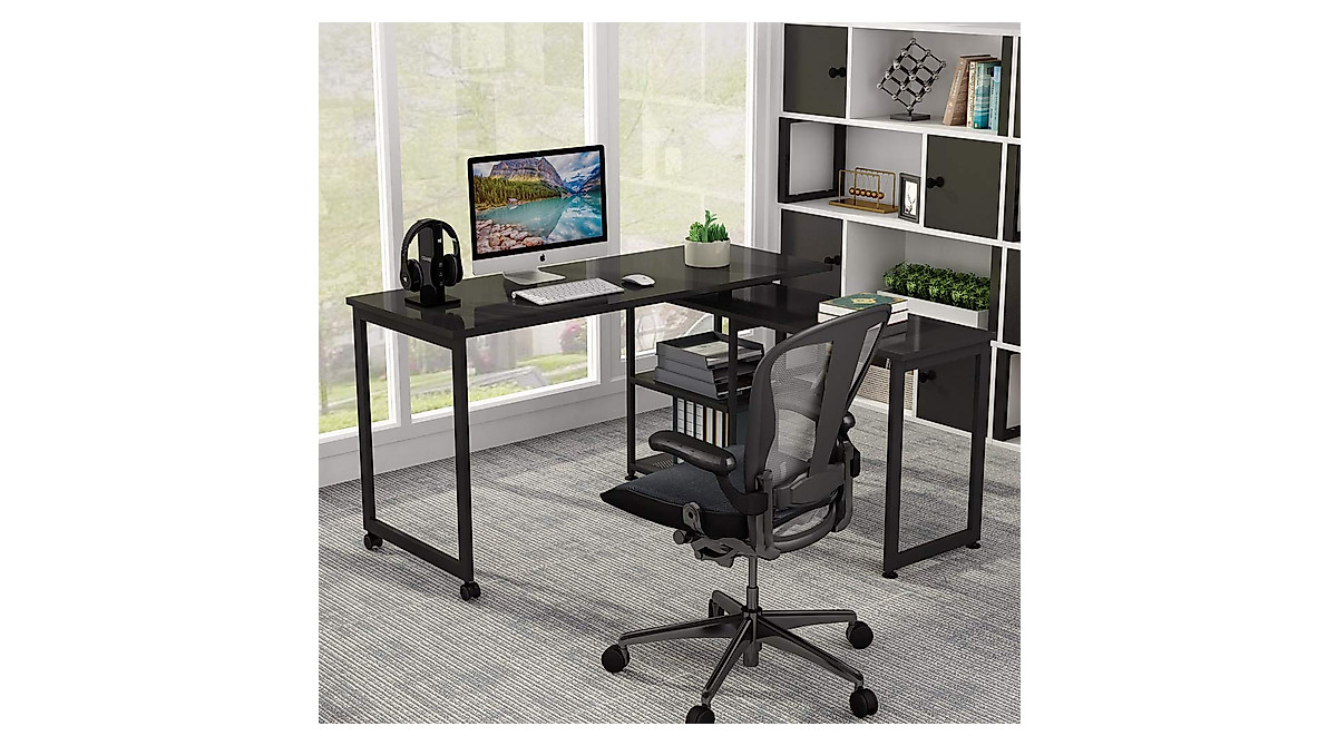 Tribesigns Reversible L-Shaped Desk | Rotating Home Office