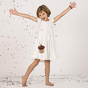 1Pc Rattan Woven Basket Bags Acorn Shaped Basket Wicker Straw Purse Rattan Bag Handwoven Crossbody Bag Mushroom Basket Wicker Basket for Girls Women