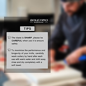 BOLEXINO 6 Inch Skining Knife, Professional Butcher Knife Made of German Stainless Steel, Sharp Kitchen Knife W/Non-slip Softgrip for Home Kitchen Slaughterhouse And Restaurant (Blue