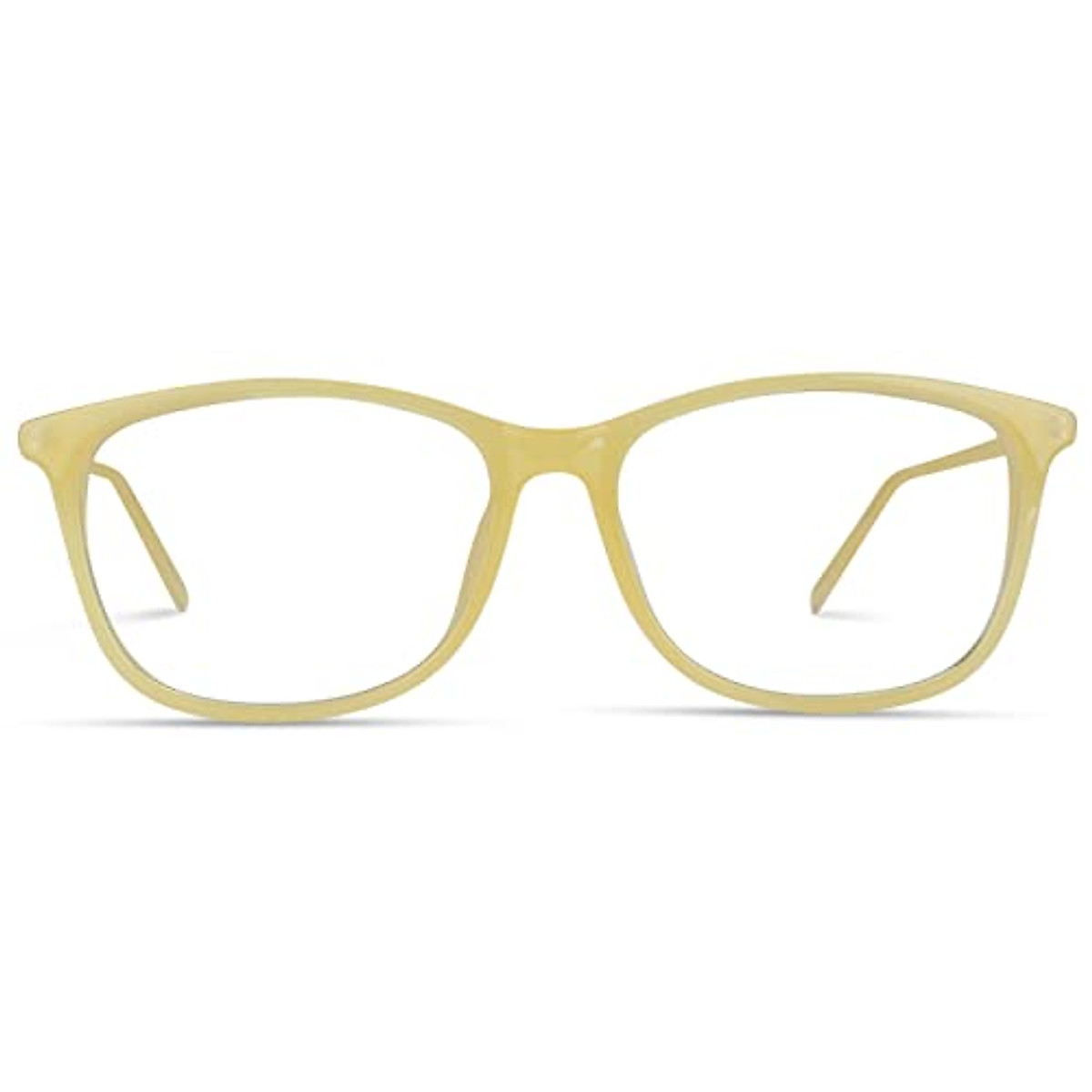 WearMe Pro - Rectangular Blue Light Elegant Metal Frame Modern Glasses (Beige)