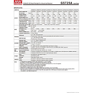 MEAN WELL GST25A18-P1J 25W 1.38A 18V AC-DC High Reliability Industrial Adaptor