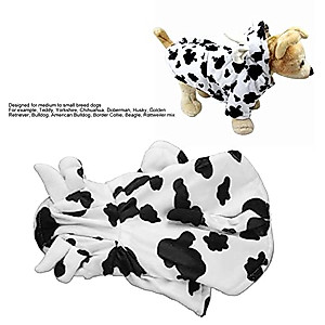 Zerodis Pet Winter Clothes Dog Hoodie Winter Jacket Party Dressing Up Outfits Stylish Cute Cow Design Comfortable Warm Pet Winter Clothes for Small Medium Dogs(XS)