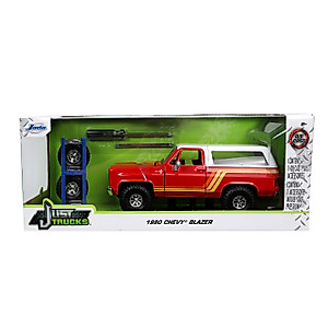 Jada Toys Just Trucks 1:24 1980 Chevy Blazer with Rack Die-cast Car Red, Toys for Kids and Adults
