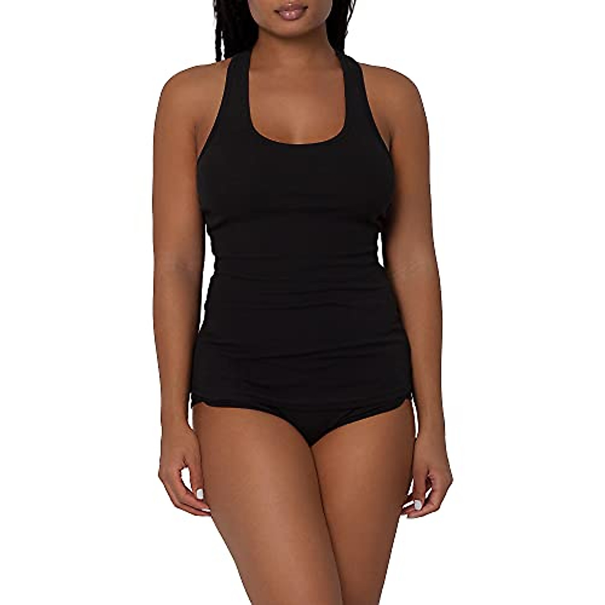Smart & Sexy Women's Cloud Cotton Comfort Collection Tank Top & Boy Short Sleep Set, BLACK HUE, X-Large