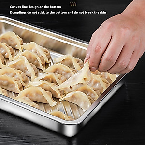 Dumpling Storage Box, Stainless Steel Dumpling Organizer Food Storage Containers Stainless Steel Food Tray with Lid, Dumpling Freezer Organizer for Kitchen and Fridge