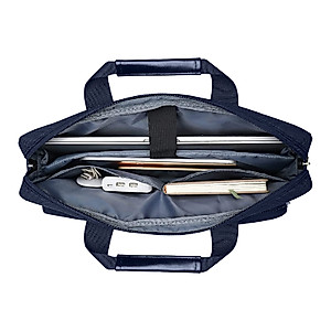 MOSISO Laptop Shoulder Messenger Bag Compatible with MacBook Pro 16 inch 2023-2019 M2 A2780 M1 A2485 A2141,15-15.6 inch Notebook with 2 Raised&1 Flapover&1 Horizontal Pocket&Handle&Belt, Navy Blue