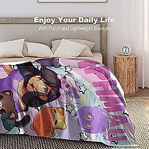 Anime Throw Blanket for Couch, Lightweight Soft Plush Cozy Blankets and Throws for Sofa 40"x50"