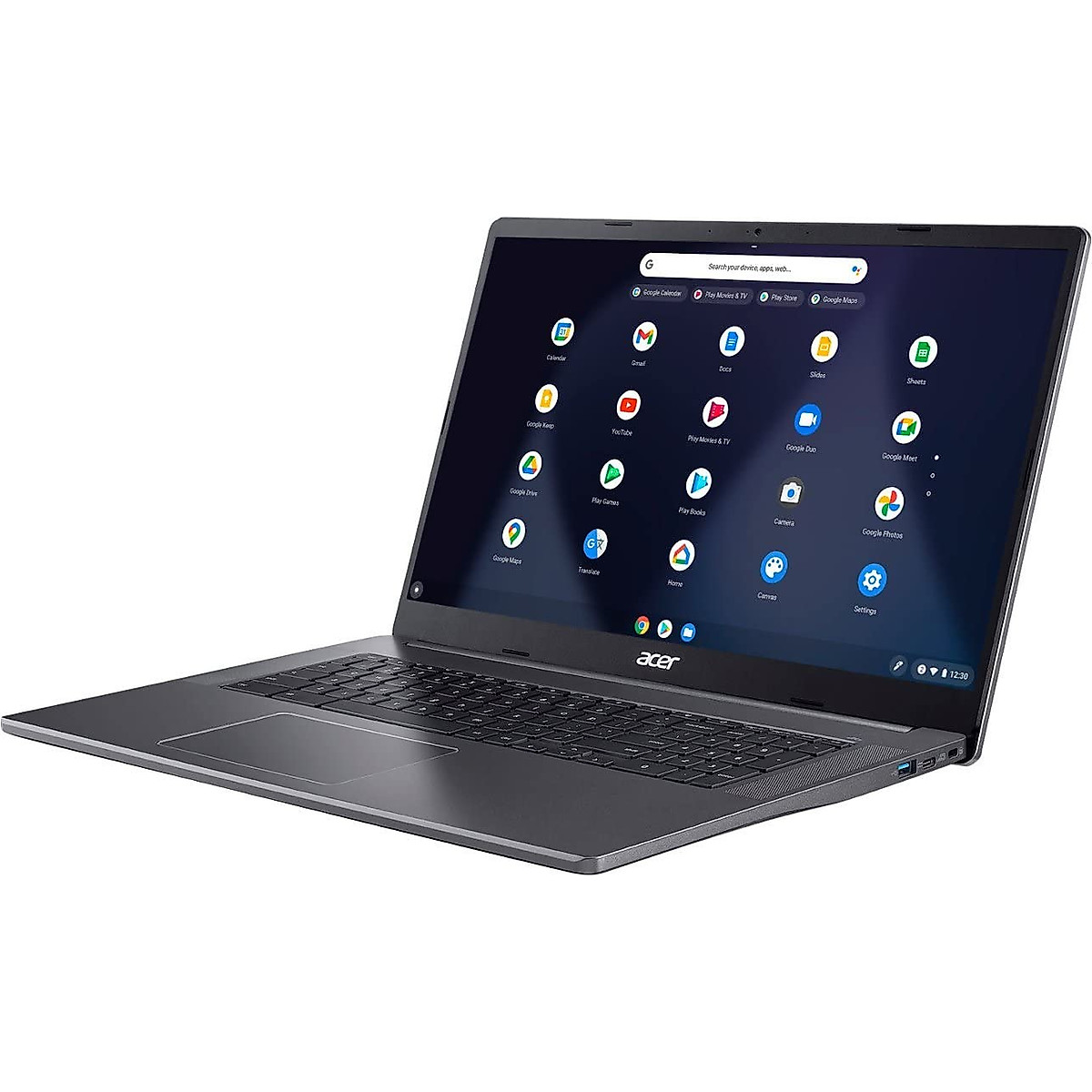 acer 2023 Newest Chromebook 17.3" FHD IPS Touchscreen Light Laptop, 4-Core Intel Pentium N6000 (Upto 3.3GHz), 8GB RAM, 64GB eMMC, HD Webcam, UHD, WiFi 6, 10+ Hour Battery, Chrome OS, w/MarxsolCables