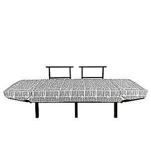 Lunarable Old Newspaper Futon Couch, Close up View of Aged Journal Page Headings News Articles Columns, Daybed with Metal Frame Upholstered Sofa for Living Dorm, Loveseat, Charcoal Grey White