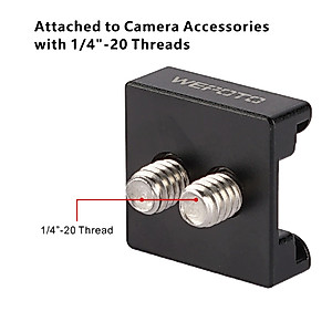 WEPOTO Cold Shoe Mount Adapter (3pcs Pack) with 1/4"-20 Thread for Camera Cage Flash LED Moniter - 1005