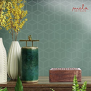 Mela Artisans Decorative Storage Box with Hinged Lid - Medium Polish, Large | 9” x 6” x 3.5” | Rustic Trellis Design | Mango Wood Crafted | Ideal for Keepsakes, Trinkets, Jewelry and Other Stash