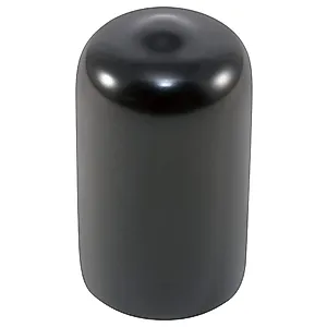(Pack of 25) Caplugs: 3/8" to 7/16" Round Black Vinyl Flexible End Cap - Bolt Screw Thread Protector Safety Cover | for 0.375 Inch Pipe Post Tubing Rod OD Cover - 1" inside Height