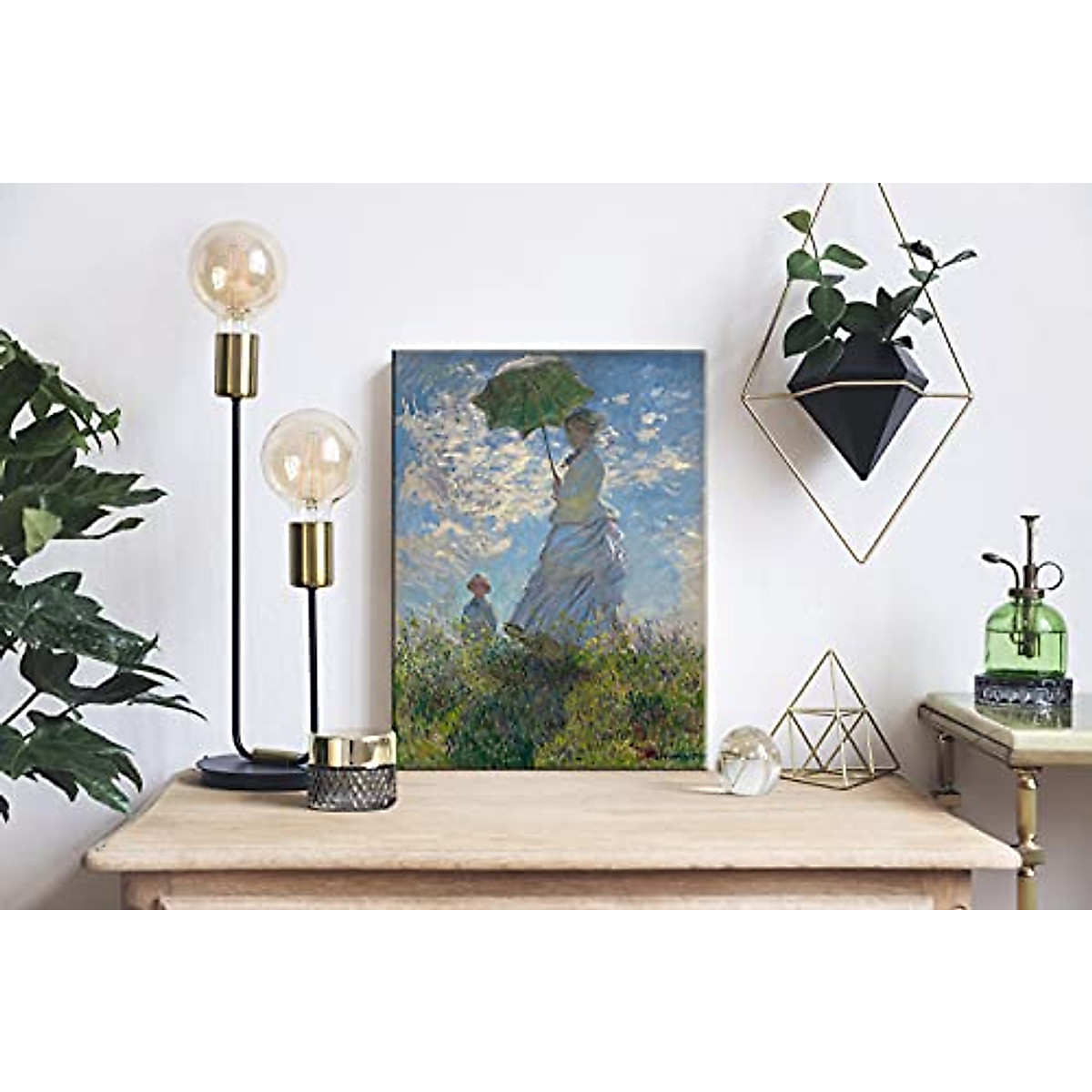 Wieco Art Woman with a Parasol Madame Monet and Her Son Canvas Prints Wall Art of Claude Monet Famous Classic Oil Paintings Reproduction People Landscape Pictures Artwork for Home Office Decorations