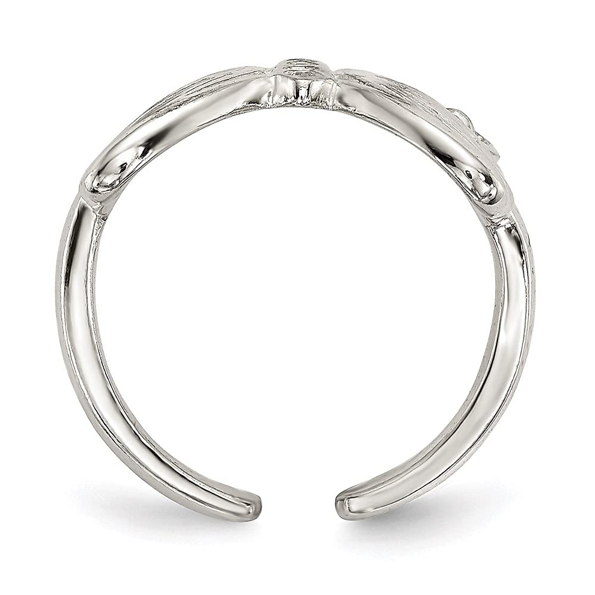 Auriga Fine Jewelry 925 Sterling Silver Polished Cubic Zirconia Butterfly Double Finger Ring Size 7