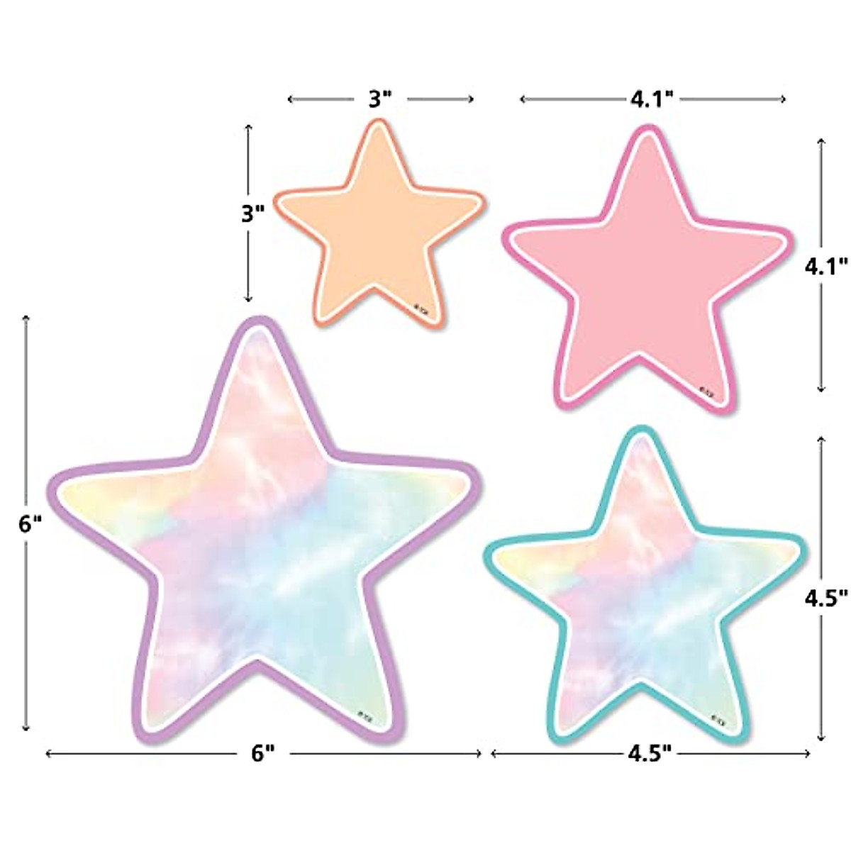 Teacher Created Resources Pastel Pop Stars Accents - Assorted Sizes