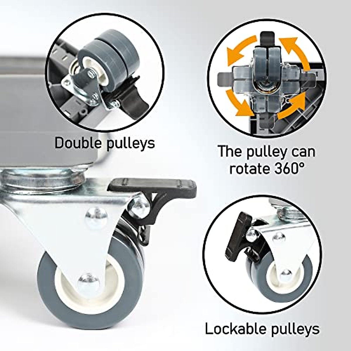 Adjustable Mini Fridge Stand Washing Machine Base, Mobile Roller Stand with 4 Locking Rubber Rotating Wheels and 4 Strong Feet, Max Load 660 lbs, for Washing Machines Refrigerators and Dryer