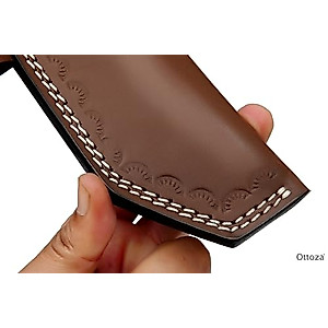 Ottoza Handmade Leather Knife Sheath SIDE DRAW Knife Sheath - Bushcraft Knife Sheath - Hunting Knife Sheath - Survival Knife Sheath - Vertical Knife Sheath Dark Brown TOP GRAIN LEATHER No:206