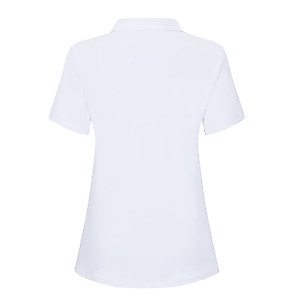 Vidusou Summer Tops for Women,Ladies Cap Sleeve Casual Polo V Neck Plus Size Oversize Clothes Golf Apparel White XXL