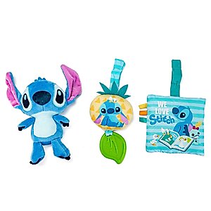 KIDS PREFERRED Disney Lilo & Stitch - Stitch 3 Piece Gift Set with Stuffed Animal Stitch Plush and Activity Toys for Babies and Toddlers