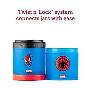 Whiskware Marvel Stackable Snack Containers for Kids and Toddlers, 3 Stackable Snack Cups for School or Travel, Spider-Man Character